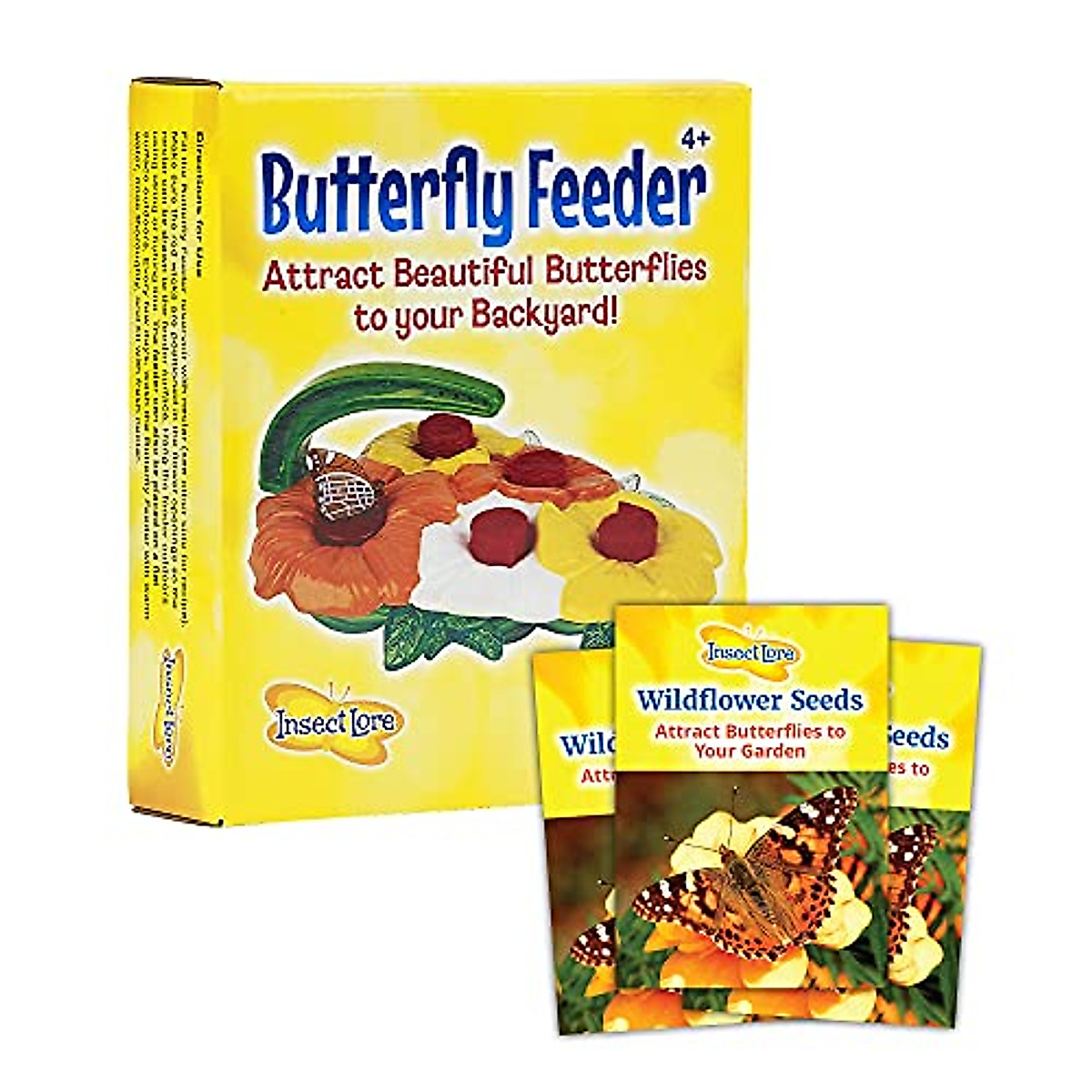 Insect Lore Deluxe Butterfly Feeder with Wildflower Seeds