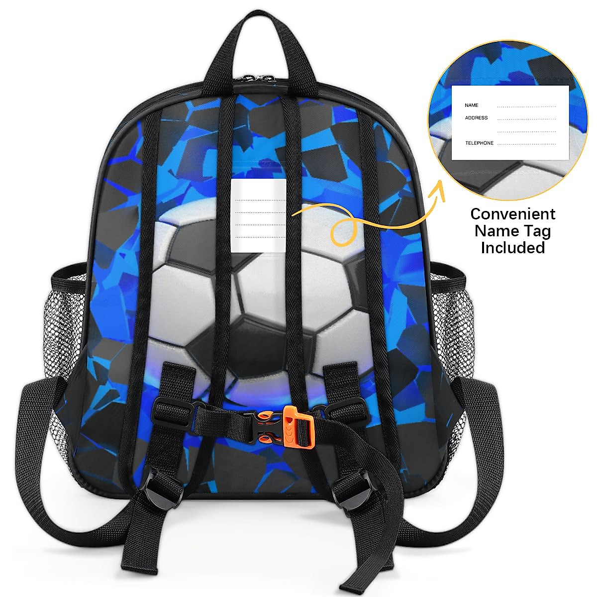 OMFUNS Sport Football Ball Toddler Backpack for Boys Girls Soccer Sport Kids Backpack Kindergarten Nursery Preschool Bookbag Travel Children School Bag with Chest Strap