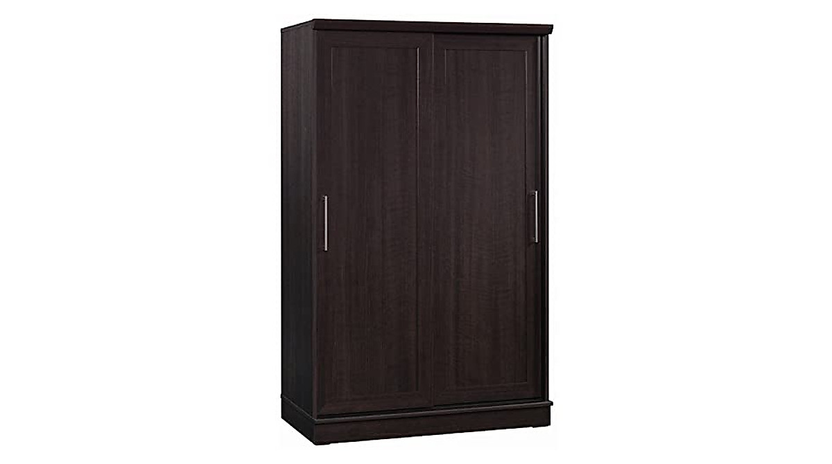 Sauder Wardrobe Cabinet in Dakota Oak – Stylish Sliding Closet Solution