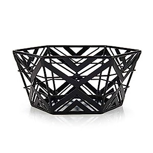 Scott Living Luxe Centerpiece Fruit Storage Basket, 10-Inch, Black