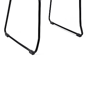 Armen Living Shasta Modern Outdoor Patio Metal and Rope Stackable Accent Dining Chair, Set of 2, Black