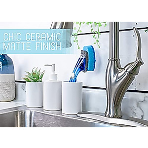 NAT & Jules Chic Rounded White 4.5 inch Matte Ceramic Bathroom Accessories Set of 4