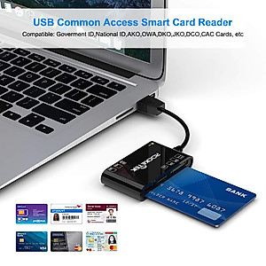 6 in 1 Memory Card Reader, Rocketek USB Smart Card Reader with SDHC/SDXC/SD Card Reader & Micro SD Card Adapter, CAC Card Reader for SIM, MS, M2, MMC RS & 4.0 for Windows, Linux, Mac OS X