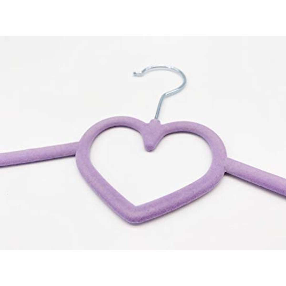 DOTMALL Love Shaped Velvet, Non-Slip Space Saving Suit Hangers,Strong and Duralable Jacket Hangers,Heavy Duty Clothes Hanger Purple- Pack of 10