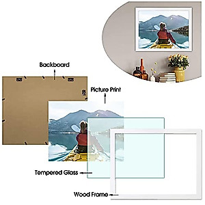 Golden State Art, 16x20 Picture Frame Made of Solid Pine Wood And Hd Tempered Glass - Horizontal And Vertical Wall Display, 1 Pack, White