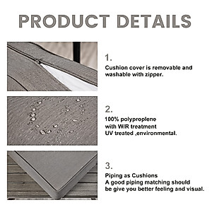 ARTPLAN Outdoor Deep Seat Cushions Set for Patio Furniture,24x24x6,Back18x24x6 Inches,Extra Thick Patio Replacement Cushions,Square,Grey