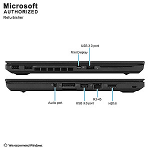 Lenovo ThinkPad T460 14 Inch Business Notebooks, Intel Core i5 6300U up to 3.0GHz, 12G DDR3L, 500G, WiFi, mDP, HDMI, Windows 10 64 Bit-Multi-Language Supports English/Spanish/French(Renewed)