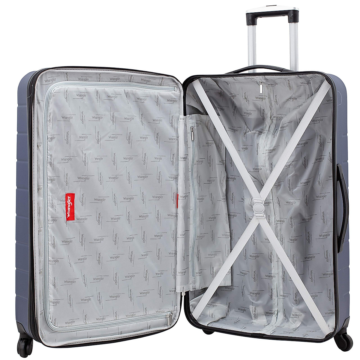 Wrangler Smart Luggage Cup Holder and USB Port, Navy Blue, 3 Piece Set