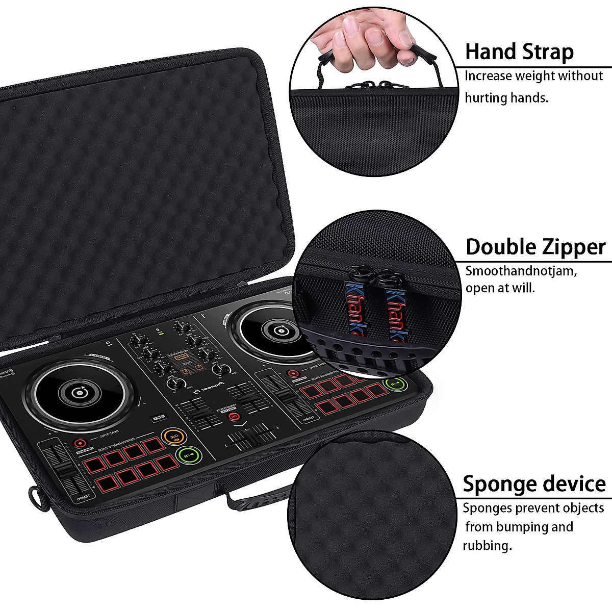 khanka Hard Travel Case Replacement for Pioneer PRO DJ (DDJ-200) Pioneer Smart DJ Controller