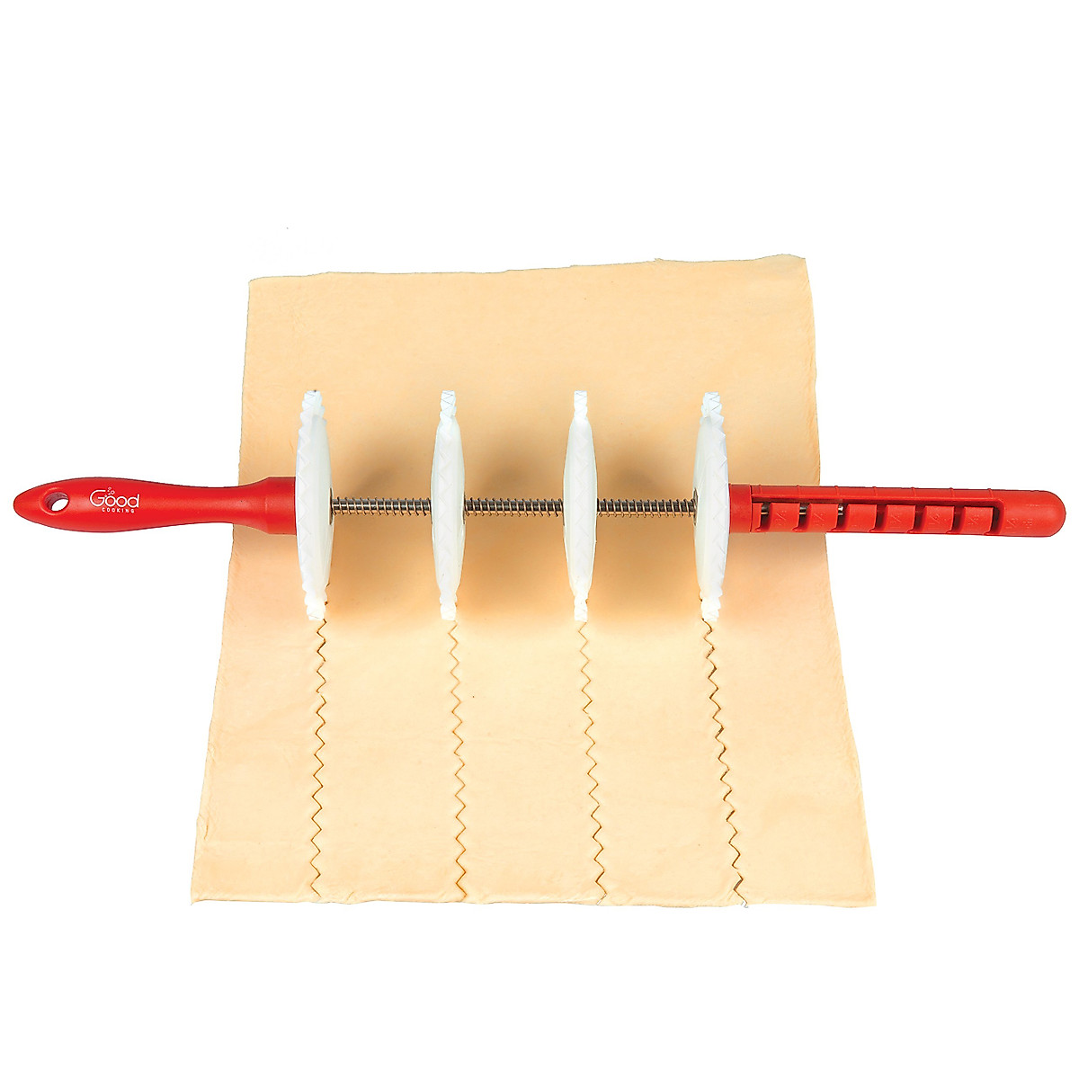 Adjustable Pastry Wheel Cutter w 4 Interchangeable Fluted, Lattice, and Straight Slicers and 7 Width Adjustments