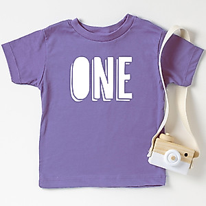 First Birthday Shirt One Outline for 1st Bday Infant Boys and Girls White on Military Green 12 Months