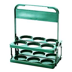 Zerodeko Drink Carrier Wine Bottle Glasses Caddy Plastic Beer Carrier Drinking Desk Accessories 6 Pack Bottle Case Wine Organizer Gift for Wine Lover Green Drink Carriers