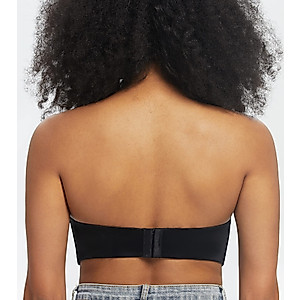 HACI Comfort Strapless Bra Push Up Demi Bras Seamless Underwire(Black,34A)