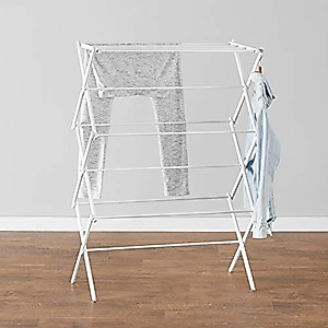 Amazon Basics Foldable Laundry Rack for Air Drying Clothing - 41.8" x 29.5" x 14.5", White
