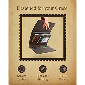 Access Denied Trifold Clutch RFID Wallets For Women - Large Capacity Womens Wallet Coin Pouch Leather Organizer With Checkbook Cover Gifts For Women