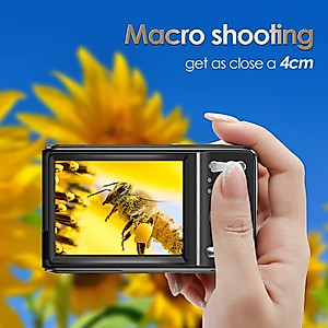 Digital Camera, 4K Digital Camera for Kids Video Camera with 32GB SD Card 24X Digital Zoom, Compact Point and Shoot Camera Portable Small Camera for Teens Students Boys Girls Seniors - Black