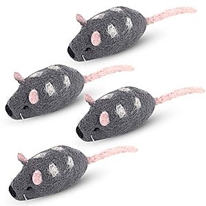 Feltcave Wool Cat Mouse Toys – Handmade Felt Mouse Cat Toy Without Catnip, Cat Toys for Indoor Cats, Cat Mice Toys 4-Pack