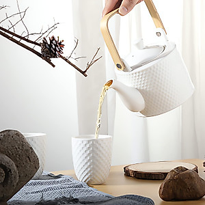 Toichi Japanese Ceramic Tea Cups 6 oz, Teacups Tea Gifts, 1 Cup (Black)