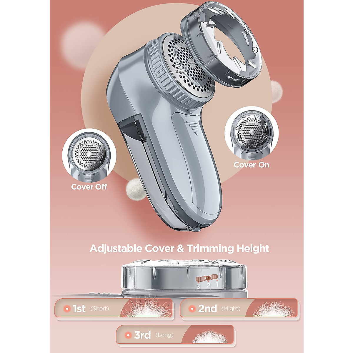 Bymore Fabric Shaver, Lint Remover, Lint Shaver Defuzzer Sweater Shaver for Clothes and Furniture AC Adapter or Battery Operated Pill Fuzz Remover