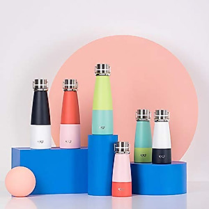 KKF 16oz/10oz Double Walled Stainless Steel Water Bottle With Handle, Vacuum Insulated Leak Proof Water Bottle With Lid, Durable Reusable Cute Travel Bottle (Exotic Mint)