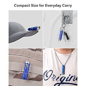 RovyVon Aurora A1 G4 USB C Rechargeable Mini Flashlight, Super Bright Keychain Flashlight 650 High Lumens Small EDC Flashlight Keychain Light with Clip for Camping, Hiking, Emergencies (Blue)