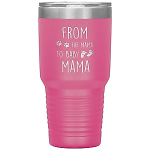 ODDITEES Cute Pregnancy Announcement For New Mom From Fur Mama To Baby Mama Laser Etched 30oz Stainless Steel Tumbler - Teal