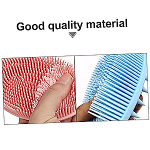 FOMIYES 4 pcs Handle Women Dual-Sided Scrubbing Double-Sided Pet Shower Silicone Massager Washer Looafh Double Shampoo Side Head Bath Brush Cleaning Body Double- Men