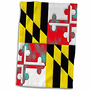 3D Rose Maryland State Flag Towel, 15" x 22"