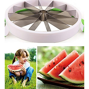 NEX Watermelon Slicer Cutter, Stainless Steel Melon Fruit Round Quickly Cut Tool, Multifunctional Peeler Corer for Cantaloupe Apple Pineapple, Kitchen Slicer Gadget