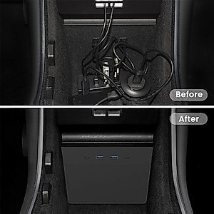 CALIDAKA 5 in 1 Ports Tesl-a Model 3 Model Y USB Hub, Dashcam and Sentrys Mode Viewer USB-C Hub Dongle USB Tesl-a M 3 My Accessories, Custom Designed for Tesl-a Model 3/Y 2020 June Produce