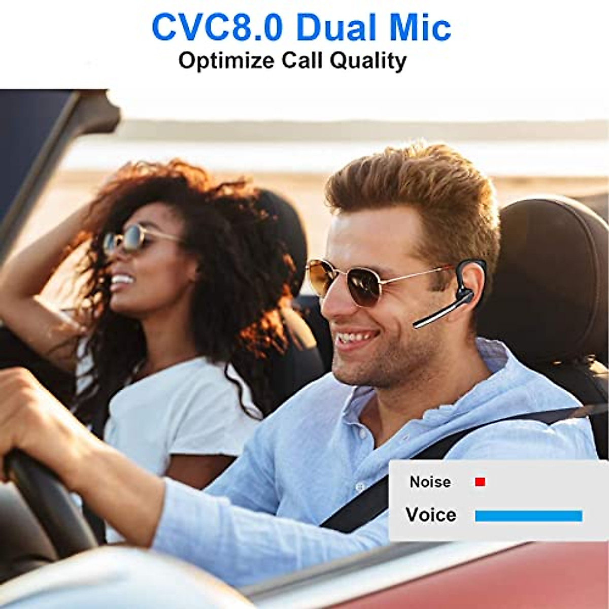Conambo Bluetooth Headset 5.1, aptX HD 16 Hrs Talktime Bluetooth Earpiece with Microphone Noise Cancelling Wireless Headphones for Cell Phones Business Trucker Office