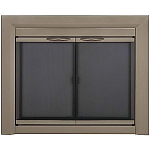 Pleasant Hearth CB-3301 Colby Fireplace Glass Door, Sunlight Nickel, Medium