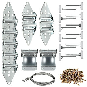 AKOLAFE Tune Up Kit for 16 x 7' or 18 x 7' Garage Door, Includes 10pcs Garage Door Rollers, 9pcs Garage Door Hinges, 2pcs Garage Door Bracket, 1pcs Garage Door Cable, 54pcs Garage Door Screws