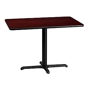 Flash Furniture 30'' x 42'' Rectangular Mahogany Laminate Table Top with 23.5'' x 29.5'' Table Height Base