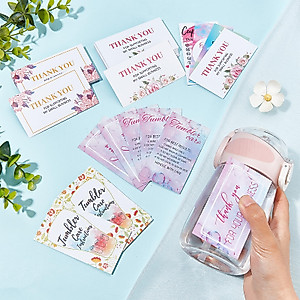 PLIGREAT 120 Pcs Cup Care Instructions Cards, Tumbler Cups Care Cards, Cup Cleaning Care Directions Cards for Handmade Mug Online Shop Owners Package Insert Card for Small Business Thank You Card