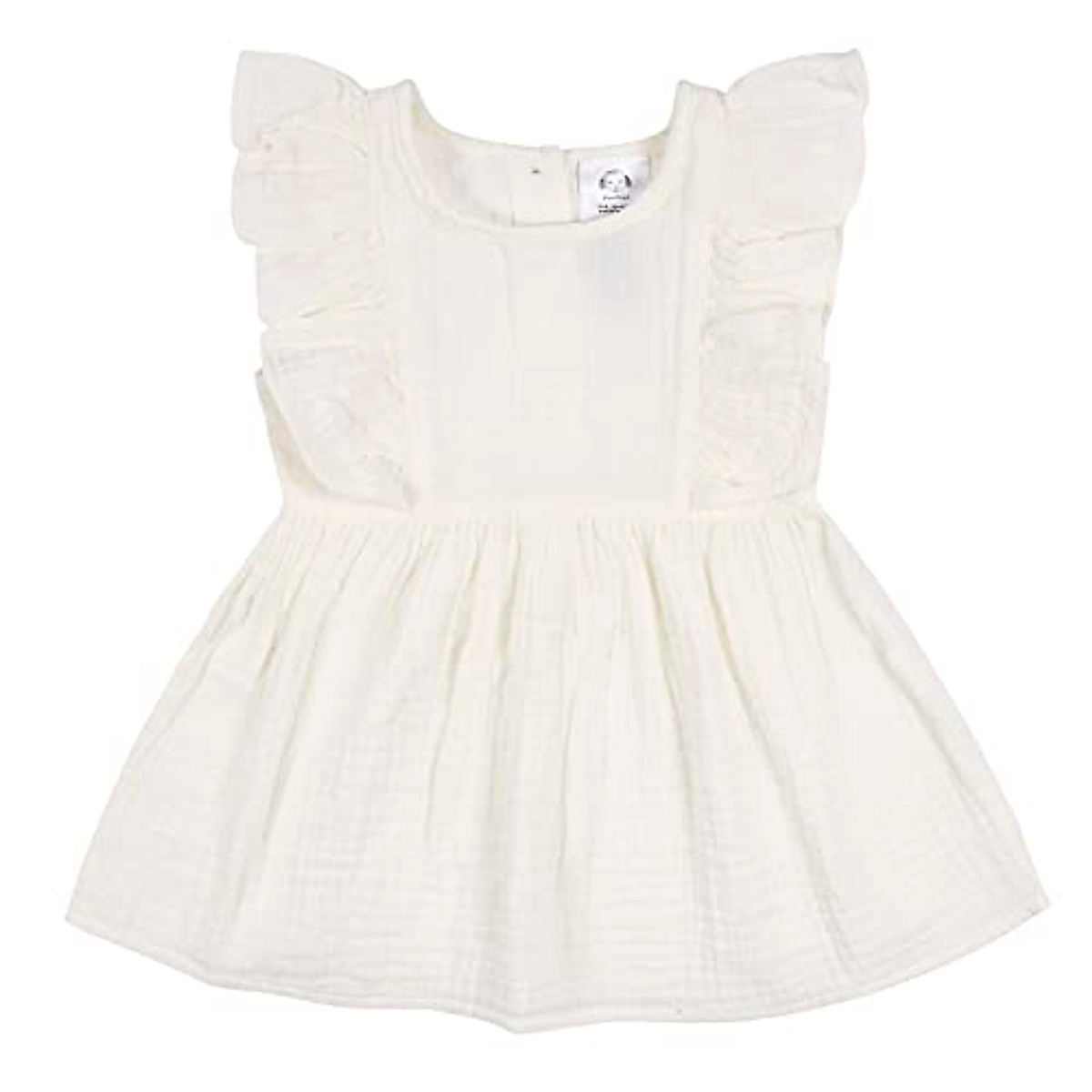 Gerber Baby Girl's 2 Piece Dress and Diaper Cover Set, Ivory, 3-6 Months