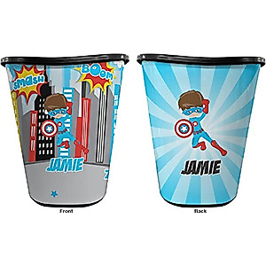YouCustomizeIt Superhero in The City Waste Basket - Double Sided (Black) (Personalized)
