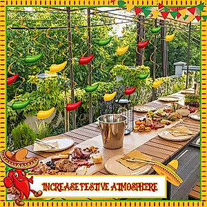 30 Pieces Chili Pepper Whirls Cinco de Mayo Pepper Decorations for Fiesta Party Mexico Spiral Hanging Party Streamers for Decor Mexican Party Accessories (Red, Yellow, Green)