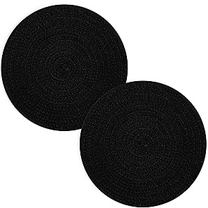 Trivets for Hot Pots and Pans 8 inches 2 Pcs, Trivet for Hot Dishes, Hot Pads for Kitchen Table, Cooking Potholder Set, Large Coasters Cotton Mat to Protect Counter (Black)