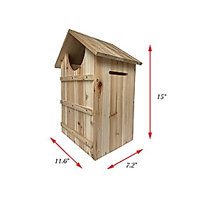 Sundia Screech Saw Whet Owl Kestrel Flicker Barn Large Big Bird Nesting Wooden Box Resident Habitant House (D100)
