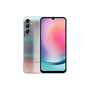 SAMSUNG Galaxy A24 (SM-A245M/DS) Dual SIM,128GB + 4GB, Factory Unlocked GSM, International Version (Ring Grip Case Bundle) - No Warranty - (Silver)