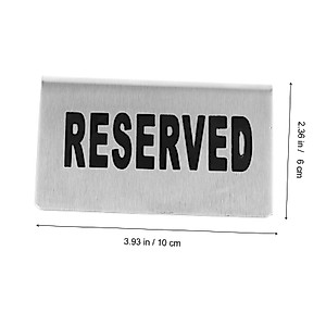 Zerodeko 4pcs Stainless Steel Plate Mini Beer Mugs Dollhouse Table Reserved Signs Metal Tabletop Restaurant Reserved Sign Chair Tent Reserved Signs for Layout Card Banquet Wedding