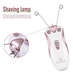 TANGIBAY Facial Threading Hair Removal and Cotton Thread Face Epilator for Women and Ladies, Electric Cordless and Rechargeable (Rose Gold)