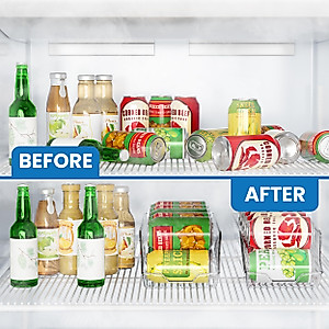 Utopia Kitchen Can Organizer For Pantry (Pack of 4) - Soda Can Organizer For Refrigerator - Can Storage Organizer Pantry, Fridge & Freezer Organization - Holds Food & Soup Can (Clear)