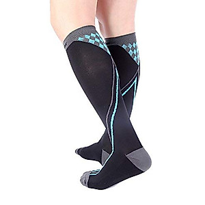 Doc Miller Compression Socks for Running, 20-30mmHg Medical Graduated Compression Socks for Women Men, Nurses, Travel, Pregnancy and Recovery, 1 Pair