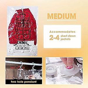 Hanging Vacuum Storage Bags with Manual Air Pump, 2023 New Reusable Hanging Compressible Storage Bag Space Saver Bags, Premium Hanging Space Saver Bag for Home Closet Organization (Medium, 3Pcs)