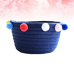 ibasenice 1pc Desk Topper Rattan Storage Basket Storage Baskets for Toys Woven Storage Basket Clothes Container Toy Storage Basket Desktop Storage Container Cotton Storage Basket Organizer