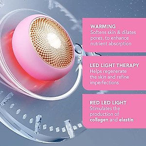 FOREO UFO Face Mask Treatment, Full LED Spectrum & Red Light Therapy For Face, Warming, Face Moisturizer, Dark Spot & Acne Scar Treatment For Face, Anti Aging, Nourishing, Pearl Pink