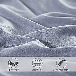 UMCHORD Queen Comforter Set, Blue 8 Pieces Bed in a Bag, Cationic Dyeing Bedding Sets, Lightweight All Season Down Alternative Bed Comforter Set (88"x88")