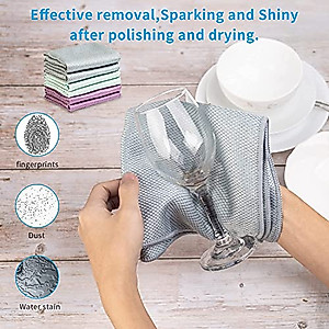 VPMURUGA Microfiber Glass Cleaning Cloths | Streak Free Windows Mirrors & Cars Windshields Cleaning Towel | Glass Polishing Cleaning Cloth | All-Purpose Dust Dirt Cleaning Rags | Lint Free Pack of 18